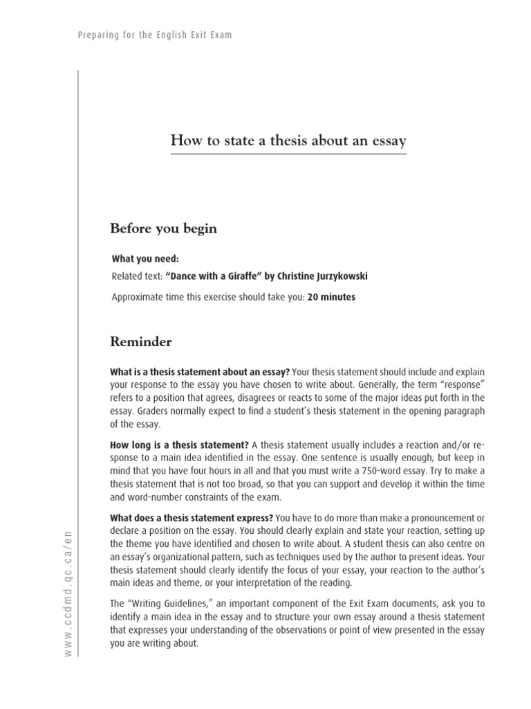 English Exit Exam Prep Guide | PDF | Essays | Thesis