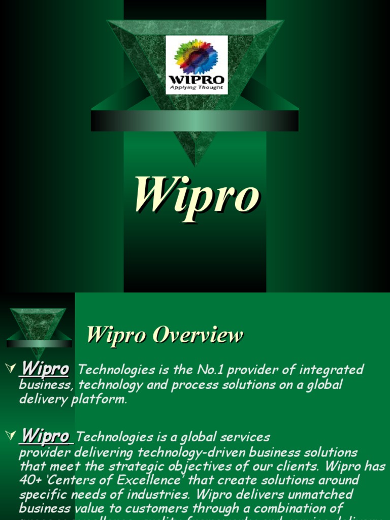 Wipro Company Overview and Divisions | PDF | Business | Technology ...