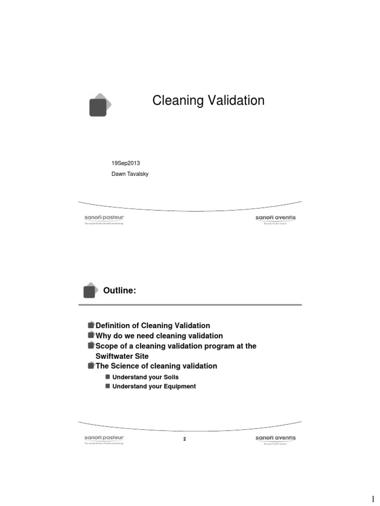 CIP - SIP - Cleaning Validation Study | PDF | Clinical Medicine | Life ...
