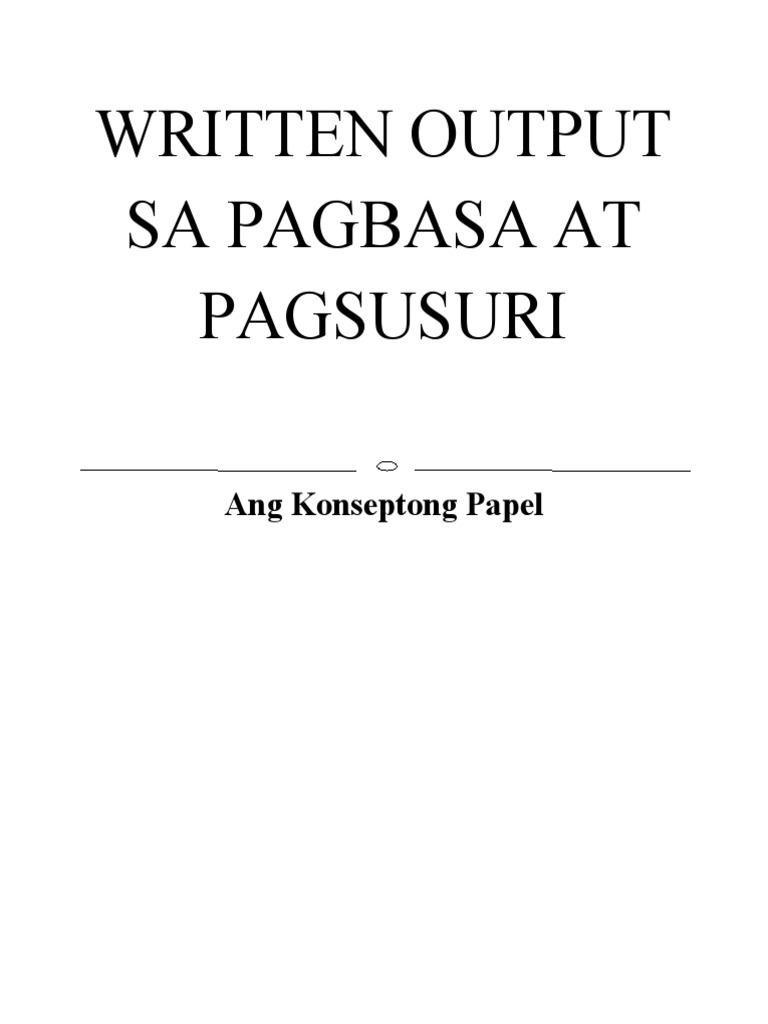 Written Output Sa Pagbasa at Pagsusuri | PDF