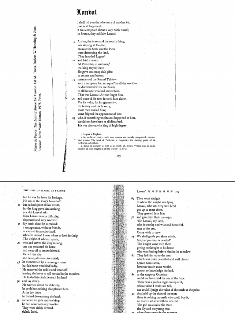 1703 413 Marie de France Lanval | PDF