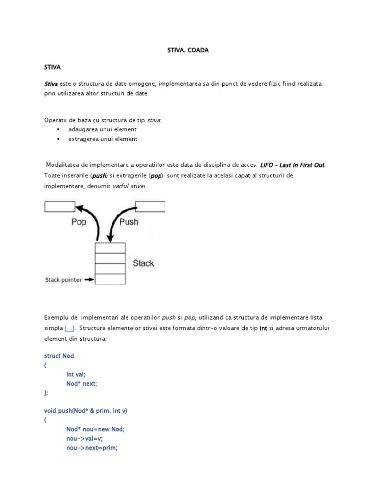 Stiva Coada Teorie | PDF