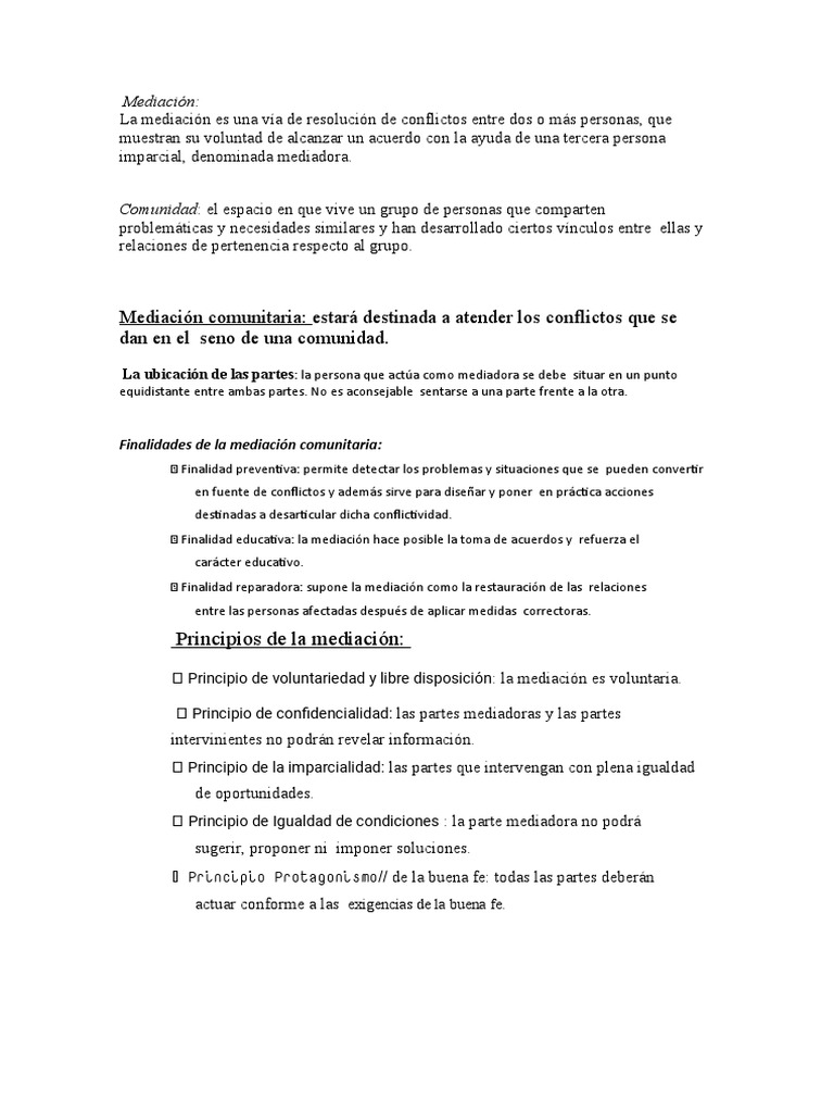 Mediaci N Comunitaria Examen | PDF | Mediación | Cognición