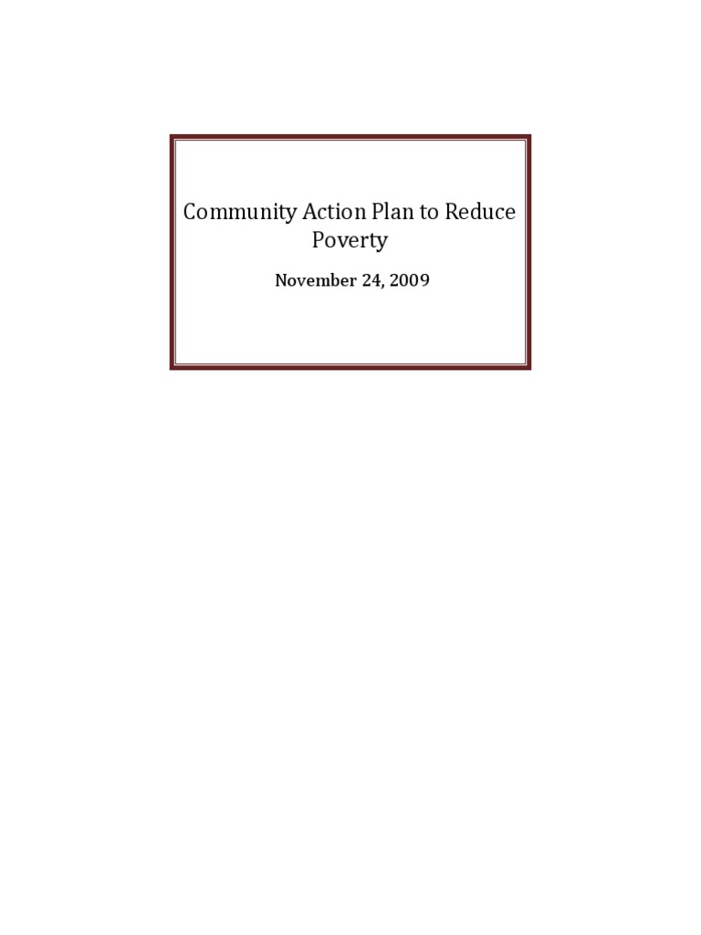 Community Action Plan 2009 | PDF | Poverty & Homelessness | Poverty
