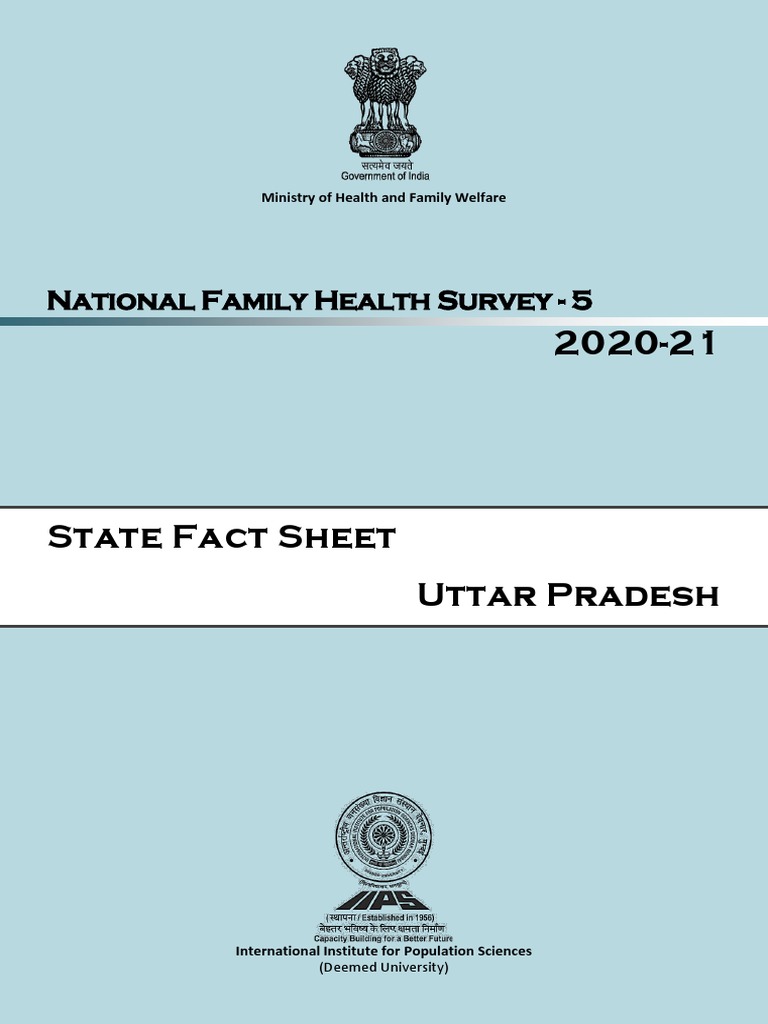 State Fact Sheet Uttar Pradesh National Family Health Survey 5