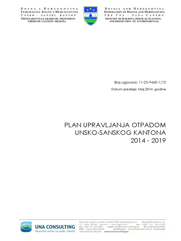 Plan Upravljanja Otpadom USK | PDF