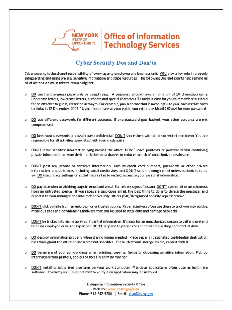 Key Cyber Security Best Practices and Guidelines for Protecting ...