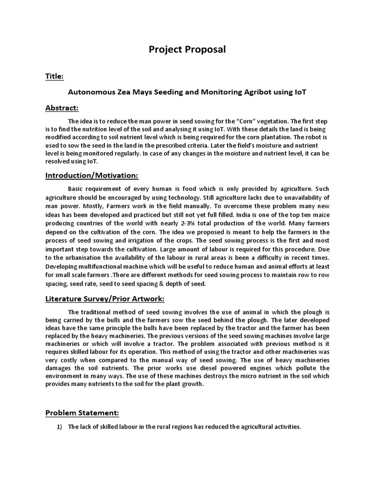 Project Proposal: Title: Autonomous Zea Mays Seeding and Monitoring ...