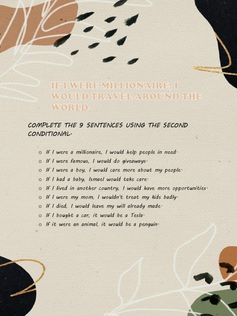 If I Were Millionaire, I Would Travel Around The World | PDF