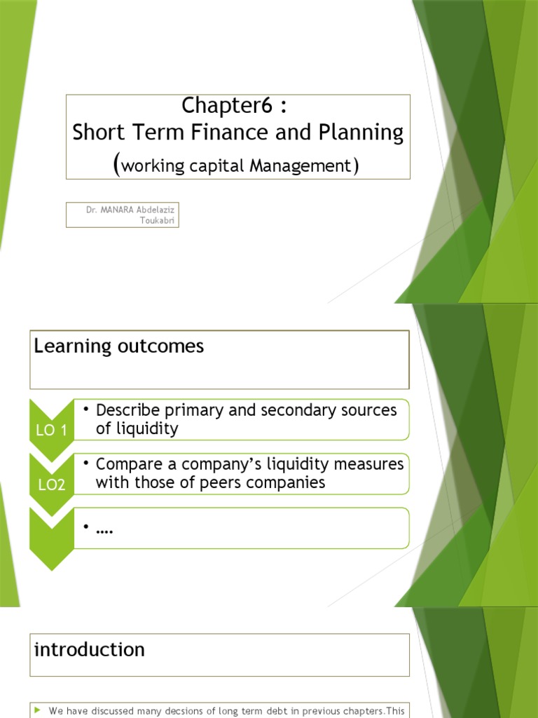 Chapter 6 Short Term Financing | PDF | Market Liquidity | Working Capital