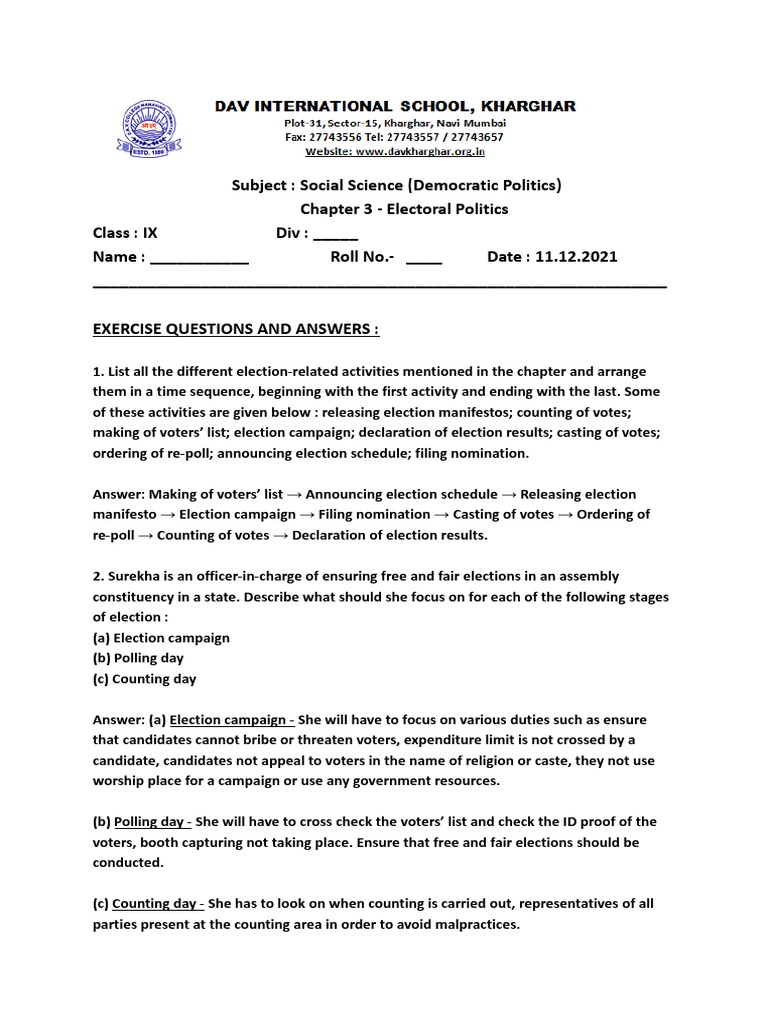 Notes Electoral Politics | PDF | Elections | Voting