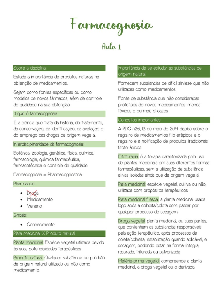 Farmacognosia | PDF | Farmacognosia | Farmacêutico