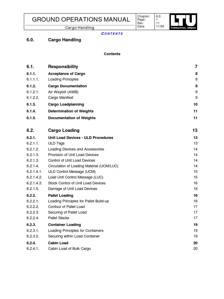 Cargo Handling Operations Guide | PDF | Cargo | Dangerous Goods