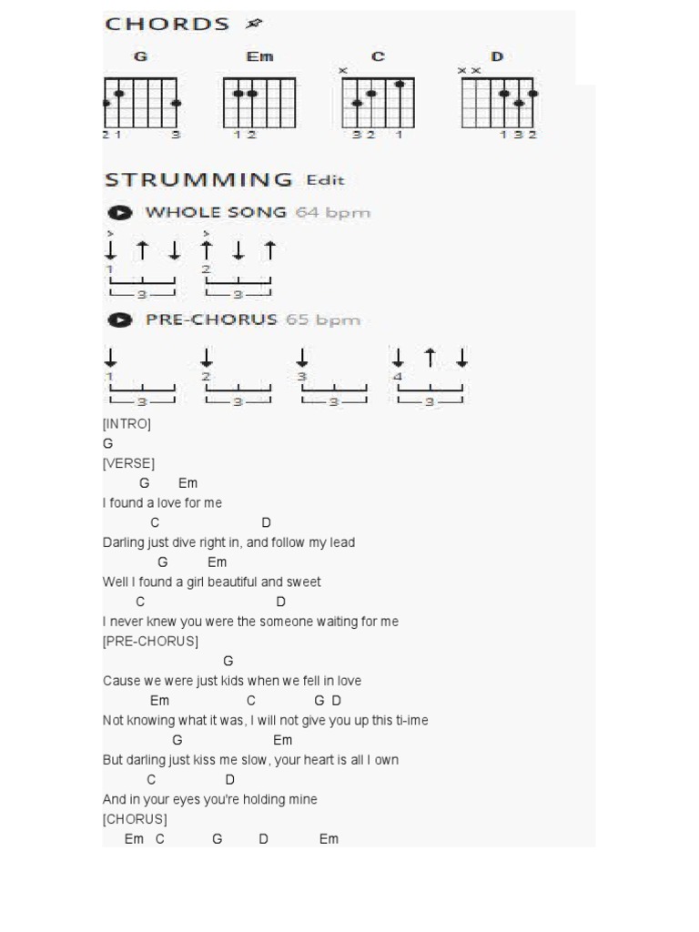 Ed Sheeran's Perfect Guitar Chords | PDF | Song Structure | Songs