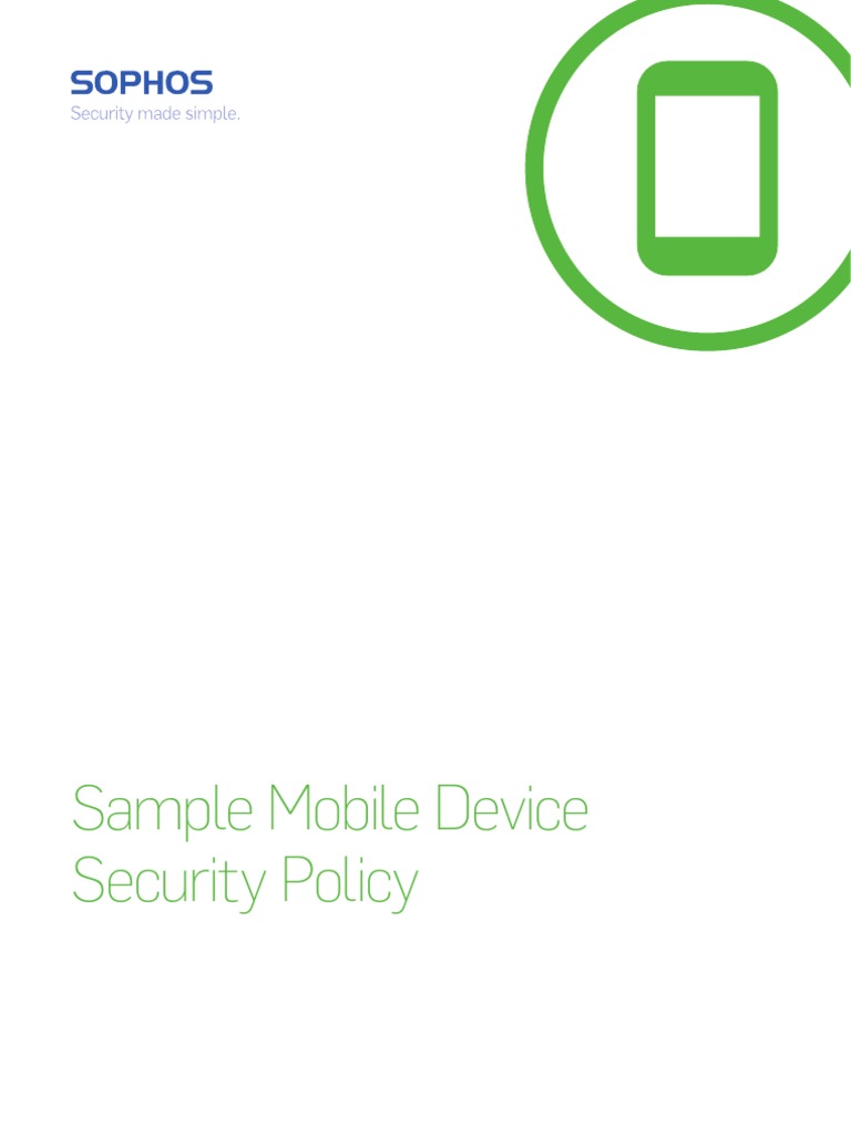 Sophos Sample Mobile Device Security Policy - 2 | PDF | Mobile App | Securities