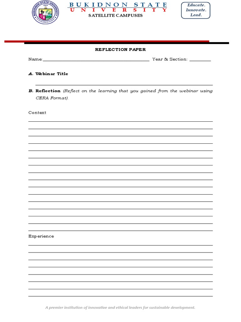 Webinar Reflection Paper | PDF | Cognition | Learning