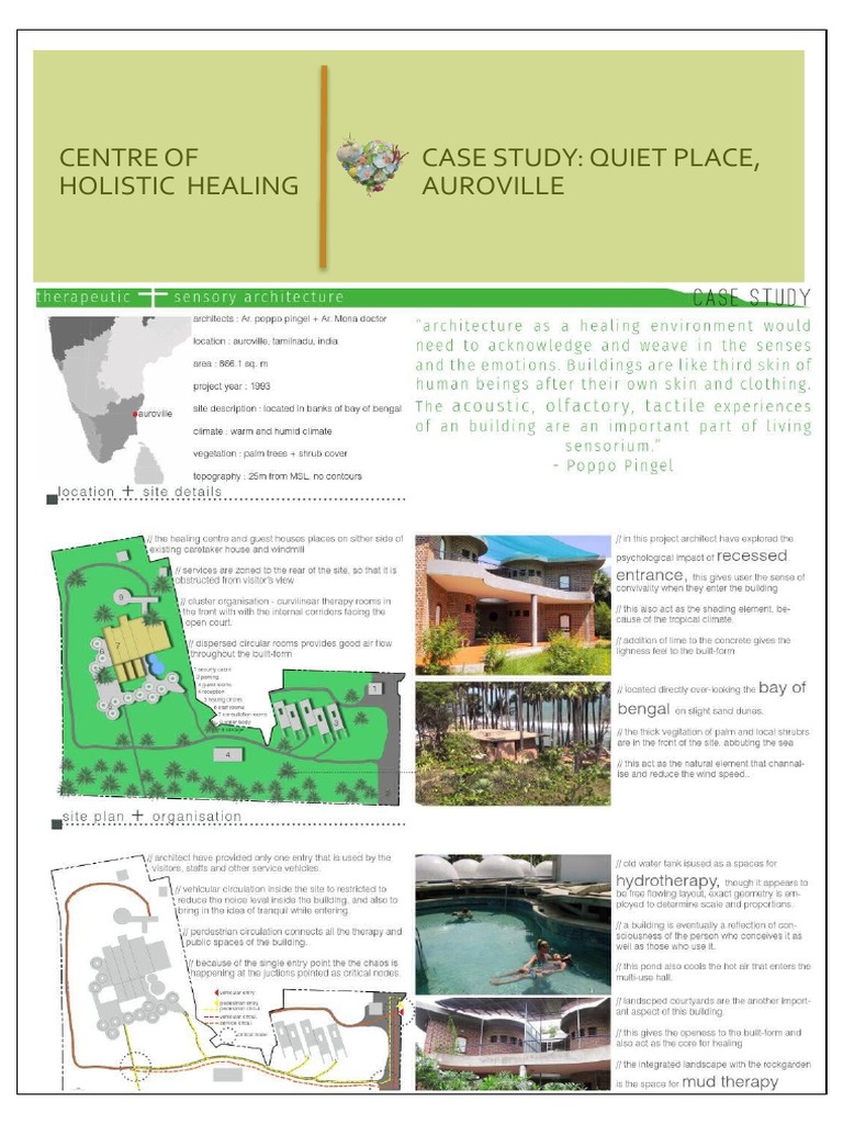 Centre of Holistic Healing Case Study: Quiet Place, Auroville | PDF ...