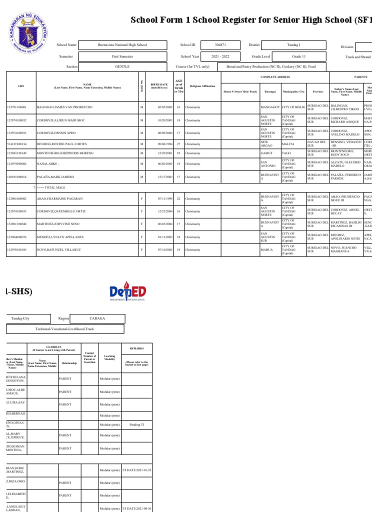 School Form 1 (SF 1) | PDF