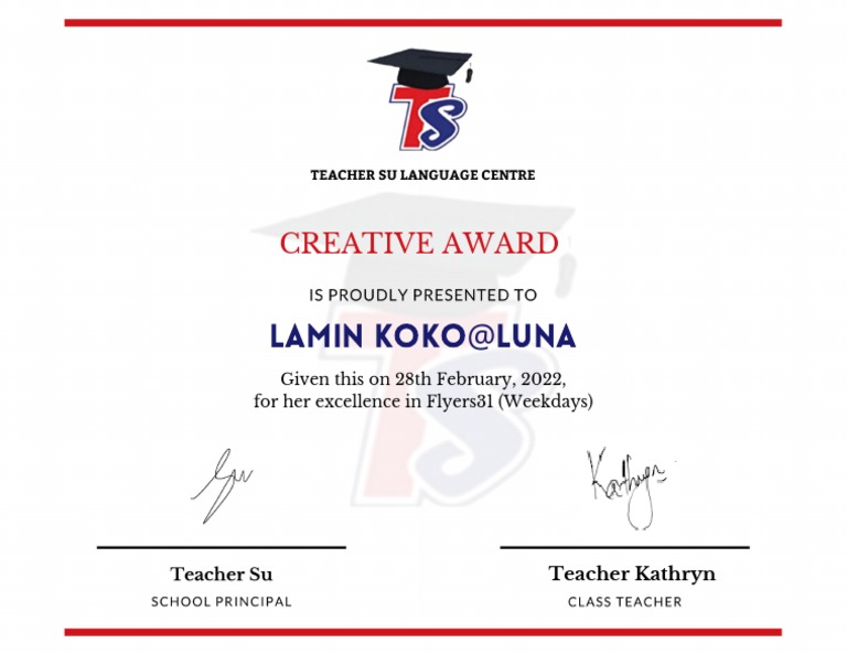 Lamin Koko@Luna: Creative Award | PDF