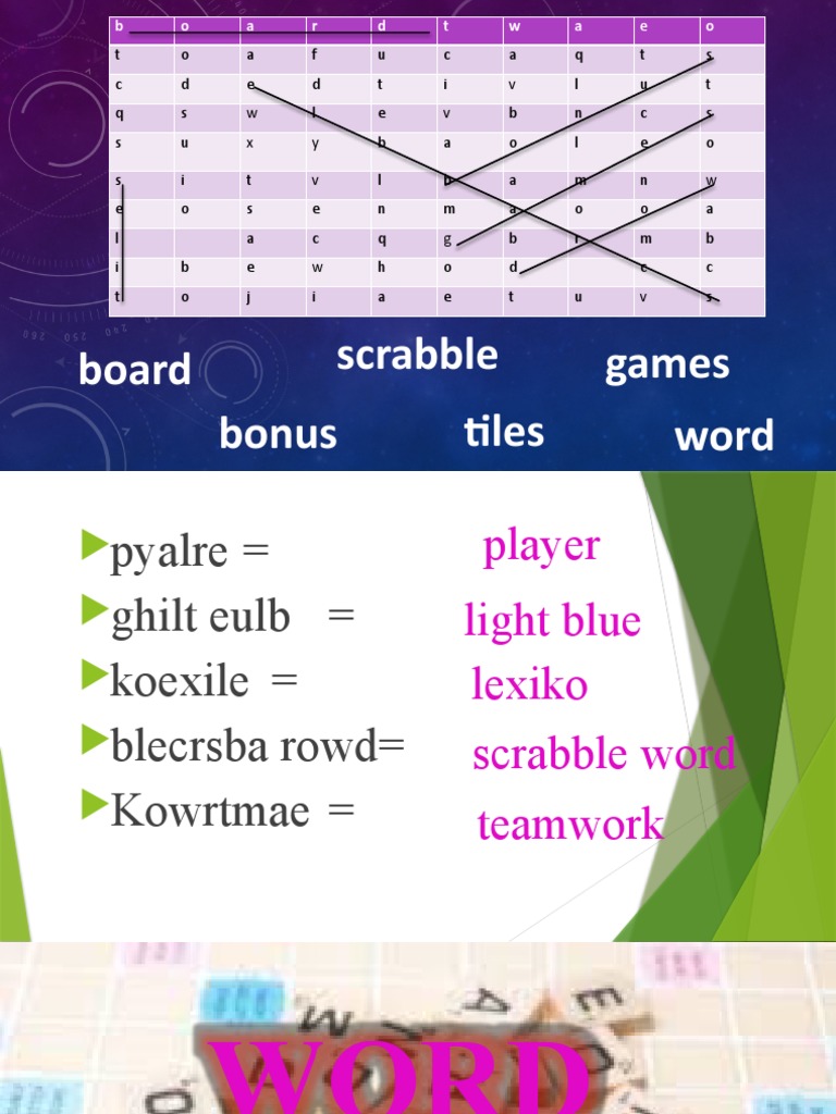 Board Games Scrabble Bonus Word Tiles | PDF | Linguistics | Cognition