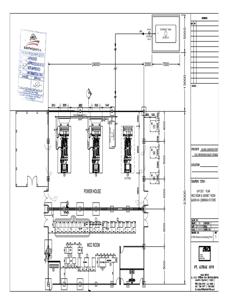 Drawing Daily Tank For Genset 2000 kVA | PDF | Hydraulics | Chemical ...