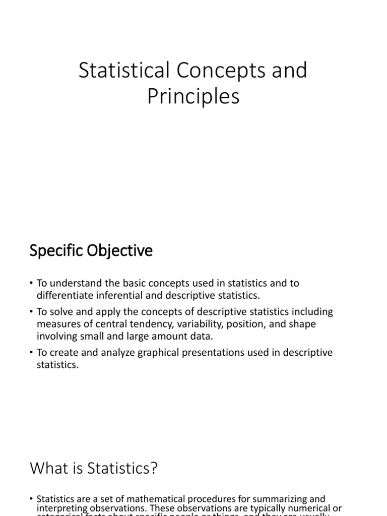 Statistical Concepts and Principles | PDF | Statistics | Sampling ...