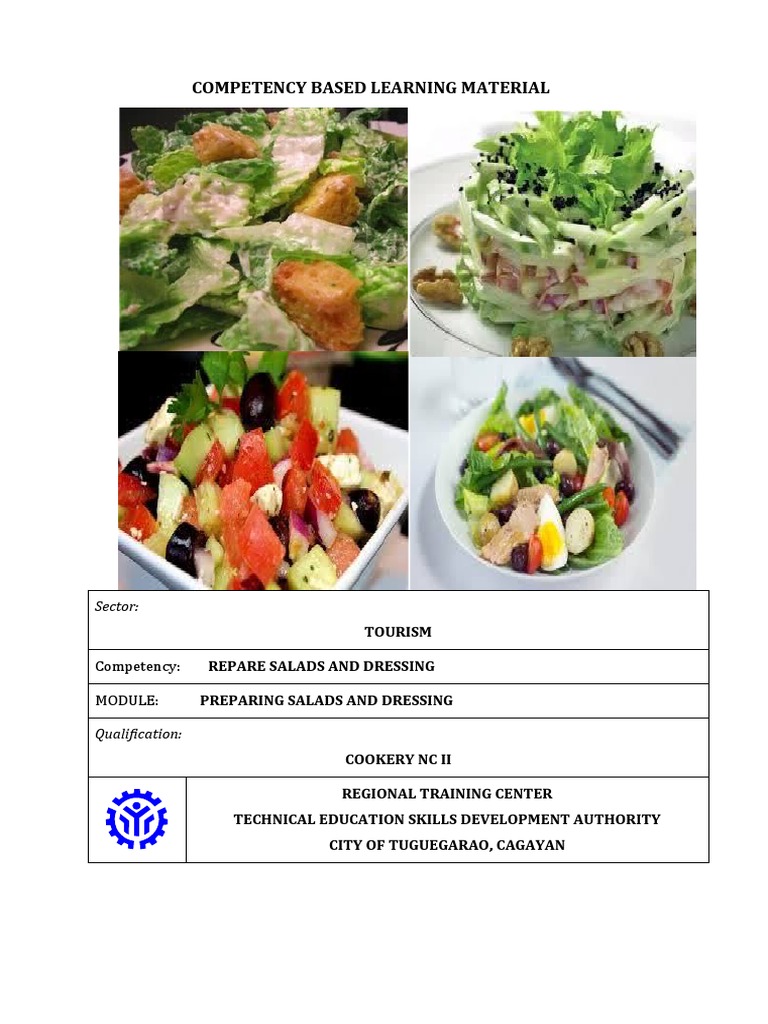 CBLM 4 Salads and Dressings | PDF | Mayonnaise | Salad