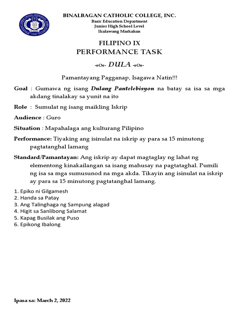 PT GRADE 9 3rd | PDF