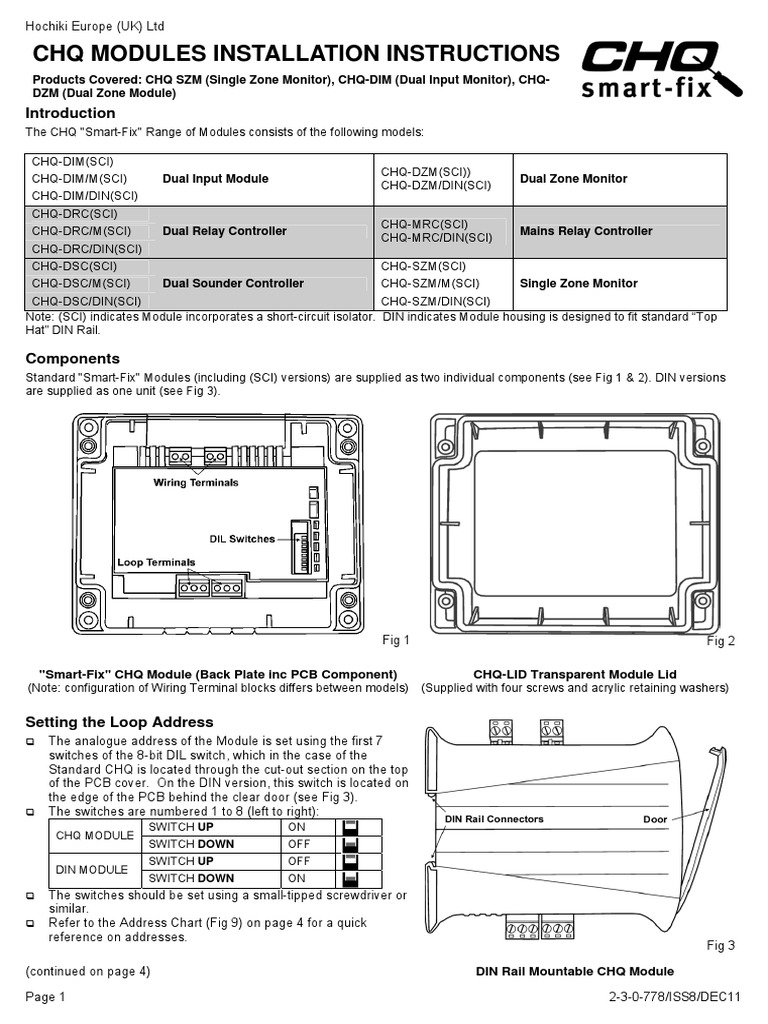 CHQ Modules (INPUTS) Instructions | PDF | Detector (Radio) | Switch