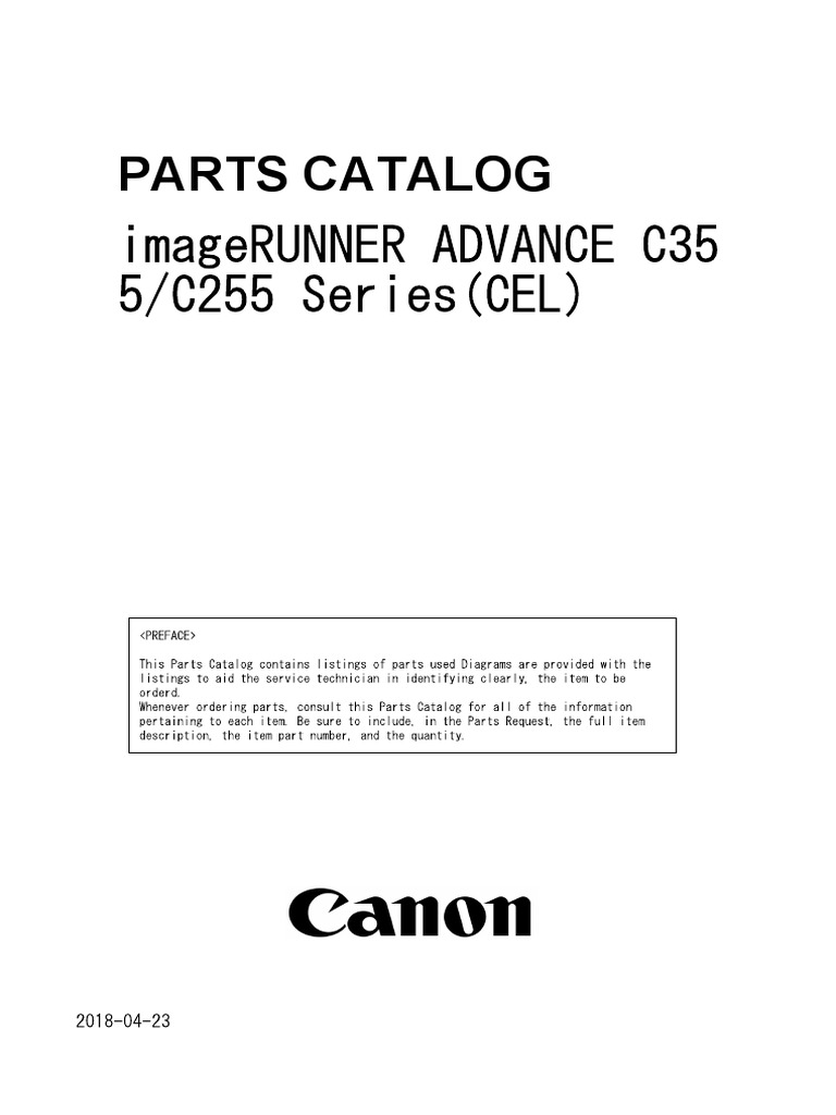 ImageRUNNER ADVANCE C355 C255 Series Partscatalog E EUR | Download Free ...