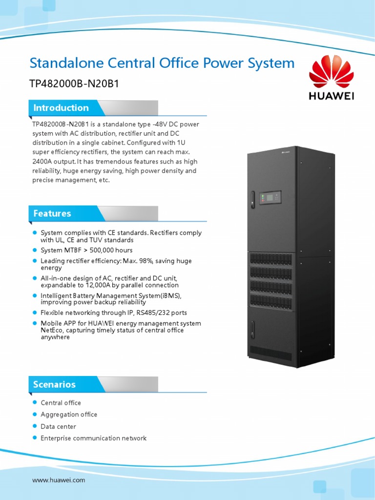 Standalone CO Power System TP482000B-N20B1 Datasheet | PDF | Rectifier | Alternating Current