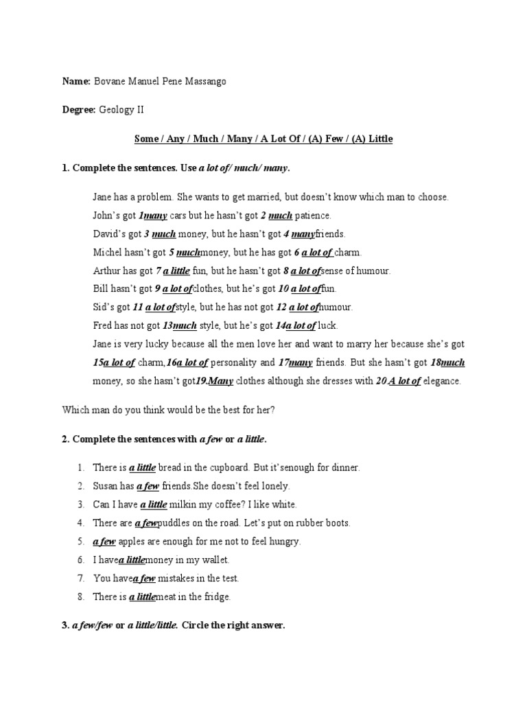 15a Lot of Charm, 16a Lot of Personality and 17many Friends. But She Hasn't Got 18much | PDF