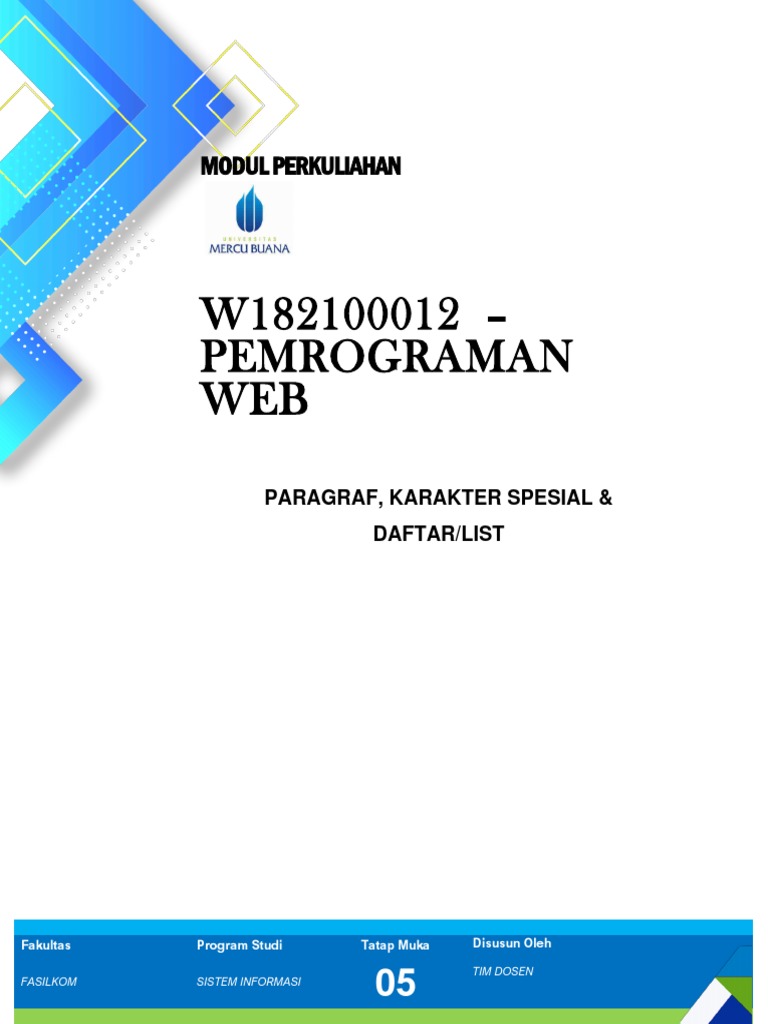 5-Paragraf, Karakter Spesial, Daftar List | PDF