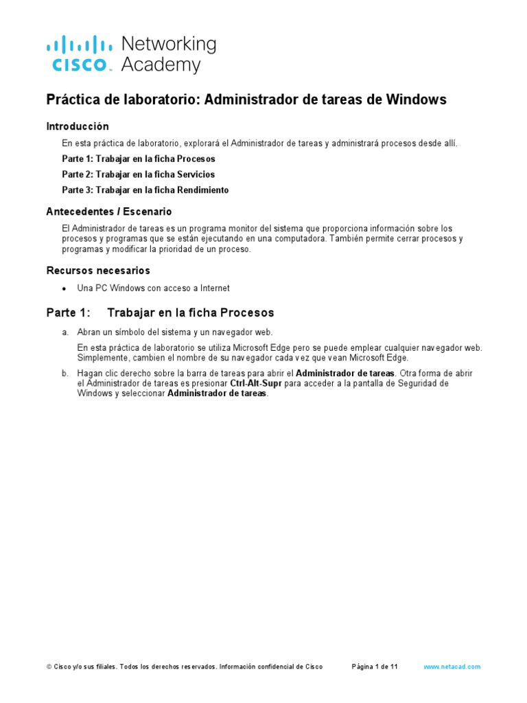 2.2.1.12 Lab - Windows Task Manager | PDF | Ventana (informática) | Microsoft Windows