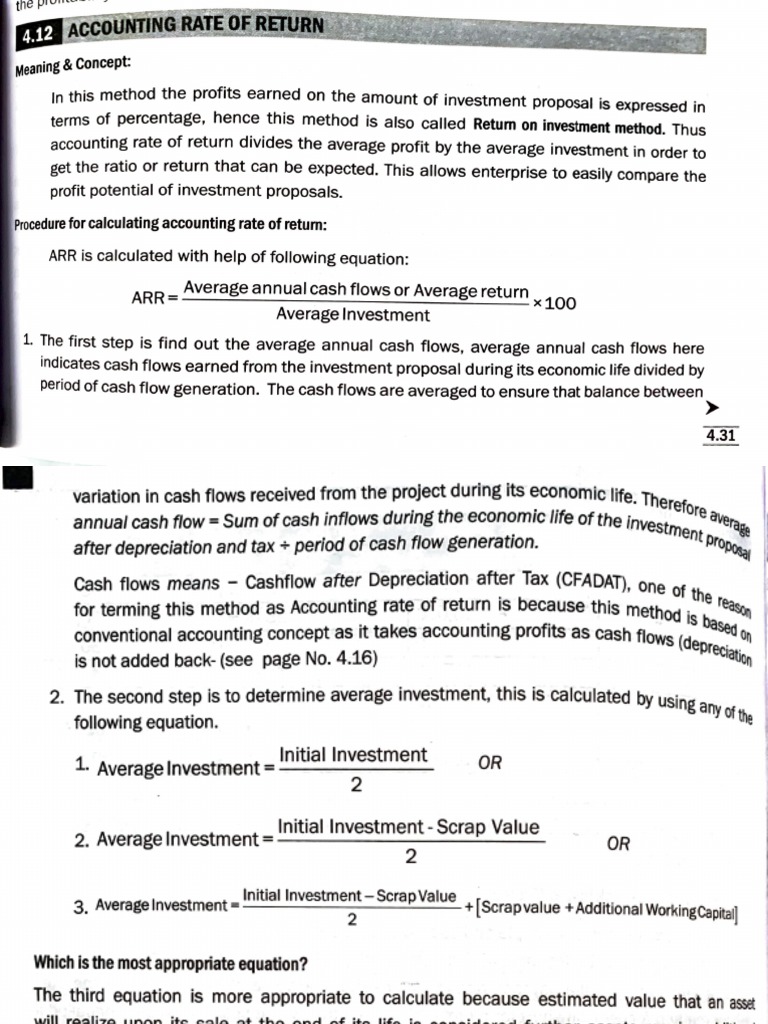 Accounting Rate of Return Explained | PDF | Depreciation | Business