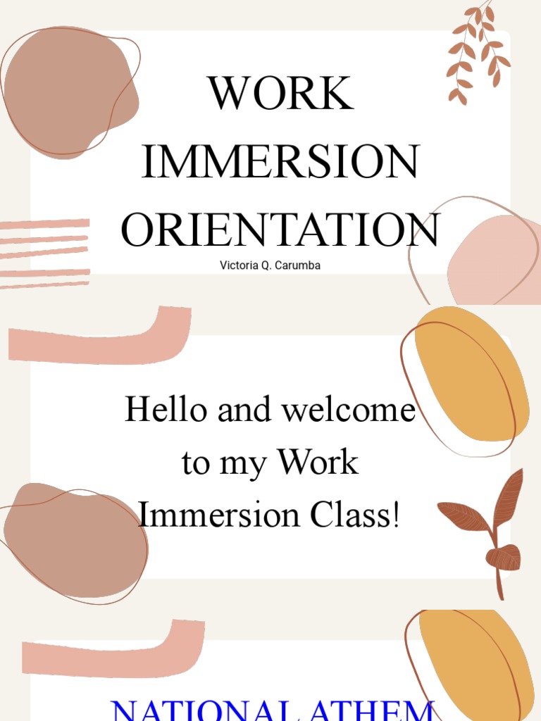 Work Immersion Orientation 2022 | PDF
