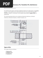 Types of Fits - Clearance Fit, Transition Fit, Interference Fit (PDF ...