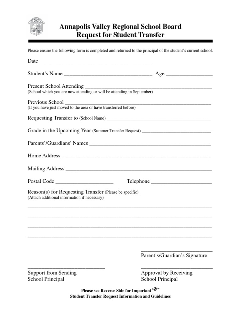 Request For Student Transfer Form | PDF | Address (Geography) | Justice