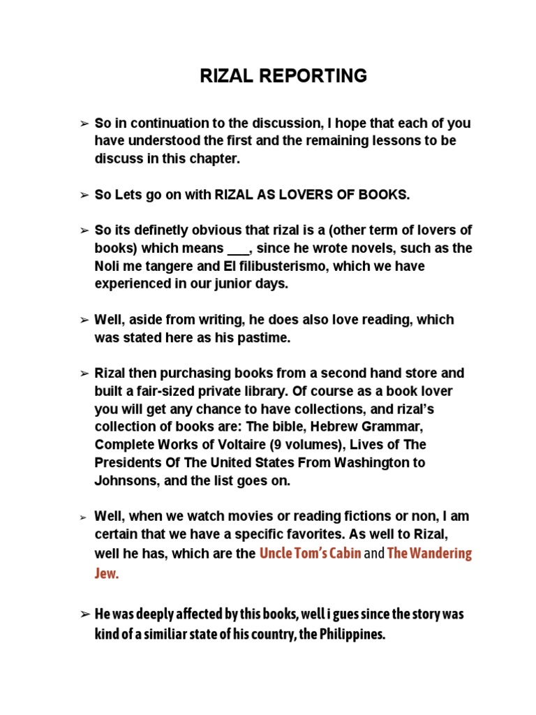 Rizal Reporting | PDF | Academic Degree | Doctor Of Medicine