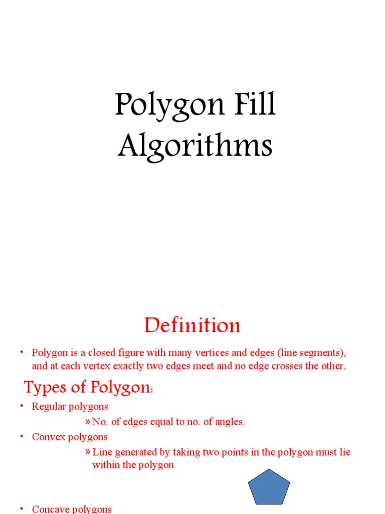 Lecture4 Polygon Fill Algorithms - معدل | PDF | Polygon | Algorithms