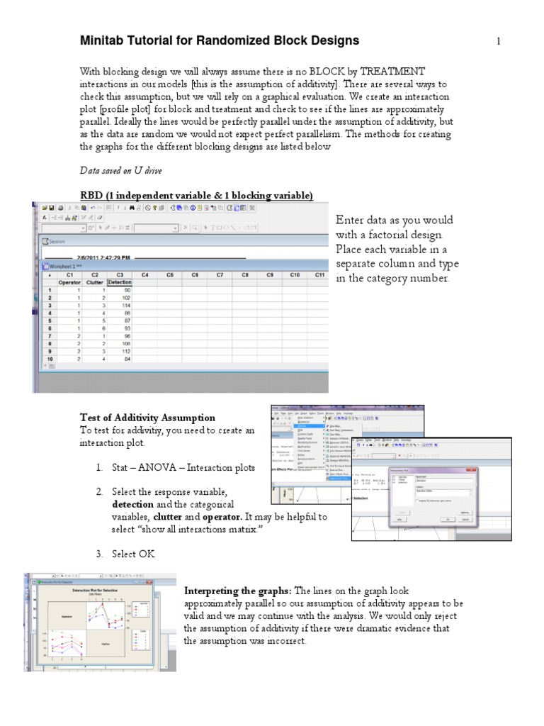 Minitab Randomized Block Designs | PDF | Analysis Of Variance | Multivariate Statistics