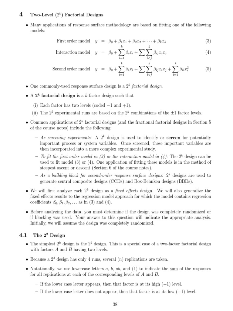 Factorial Design Notes and Examples | PDF | Errors And Residuals ...