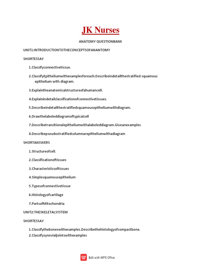 Anatomy Question Bank | PDF | Mammal Reproductive System | Medical ...