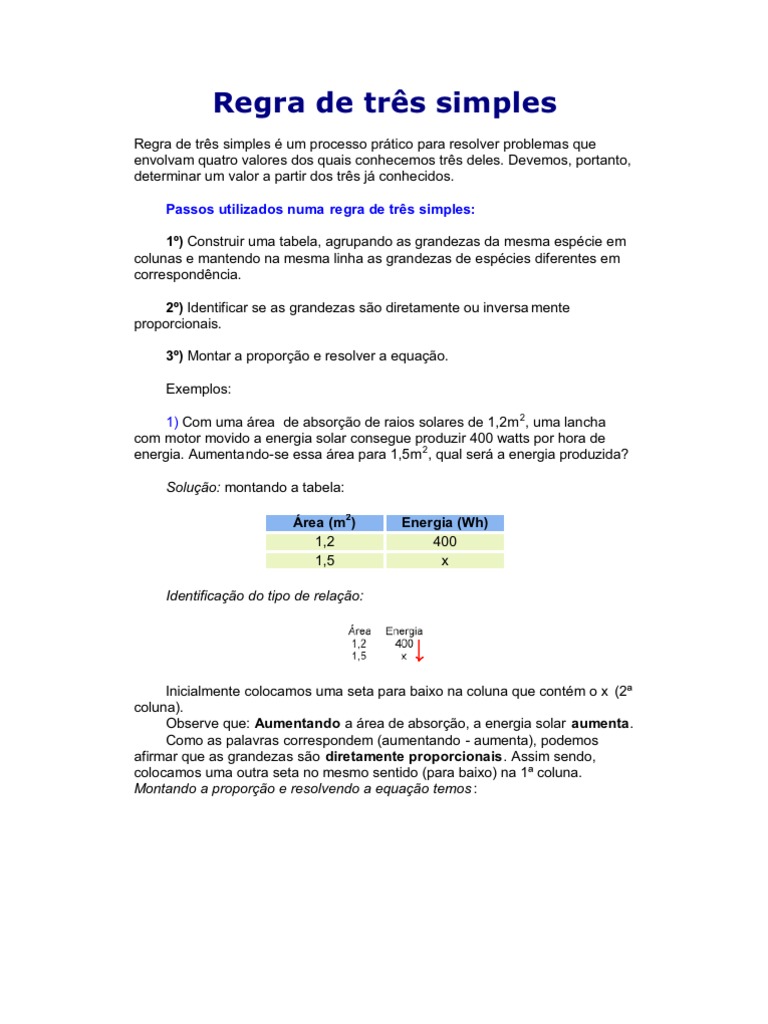 Regra de três simples e composta: exemplos e exercícios resolvidos ...