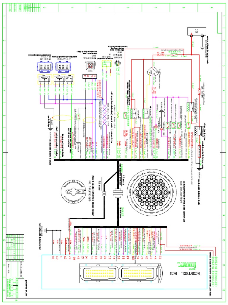 Yuchai Circuit Diagram (48 Terminals Bus Conectors-Relay Open) | PDF ...