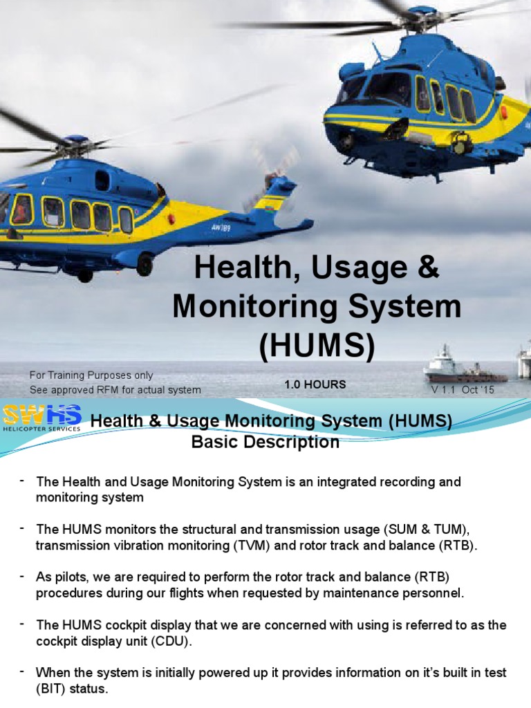 Health, Usage & Monitoring System (HUMS) | PDF | Cockpit | Computer Science
