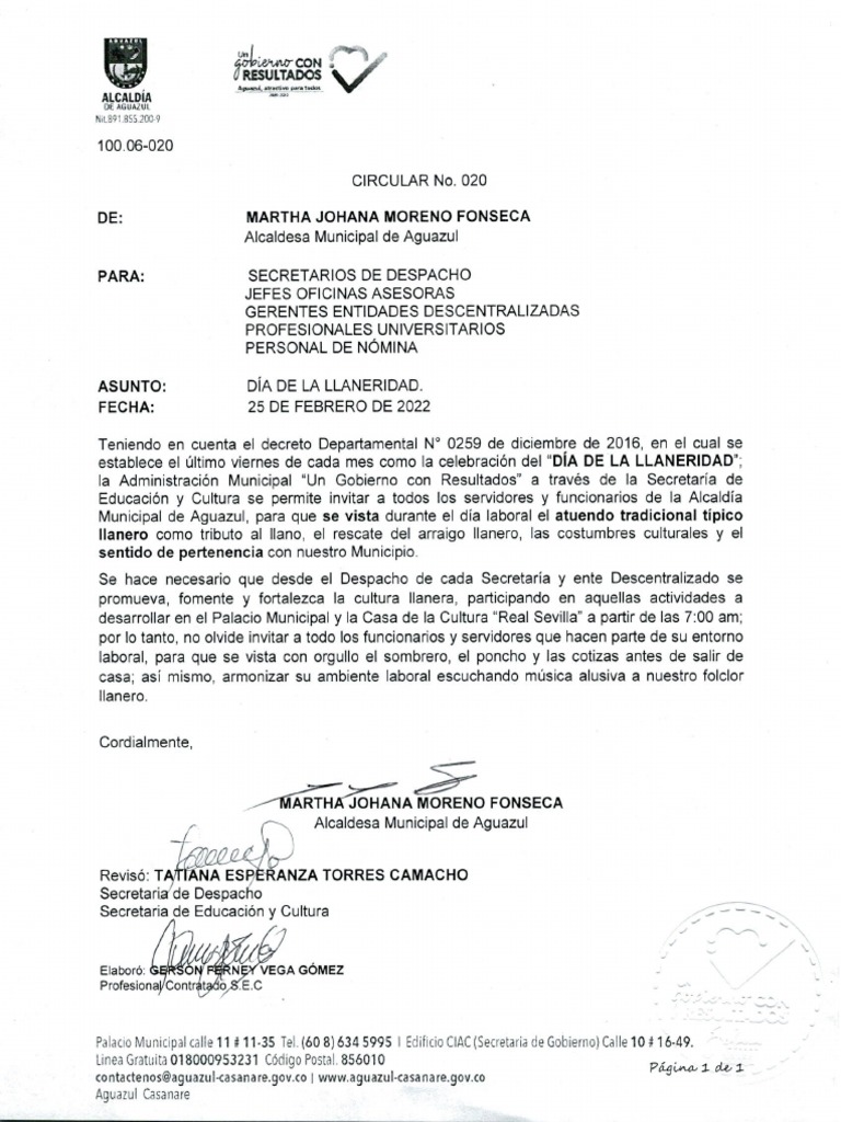 Circular 020 - 2022 | PDF