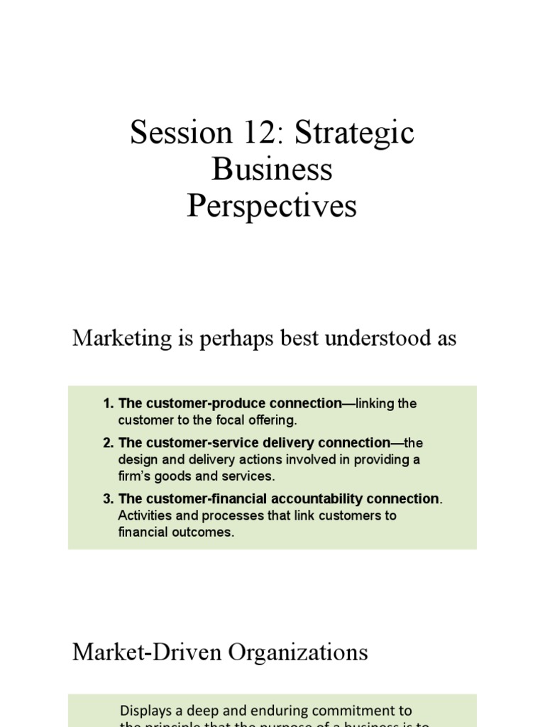 Session 12 - Strategic Business Perspectives | PDF | Strategic ...