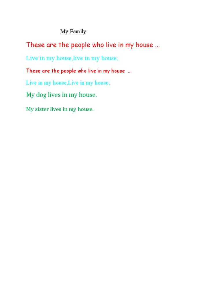 These Are The People Who Live in My House .. | PDF