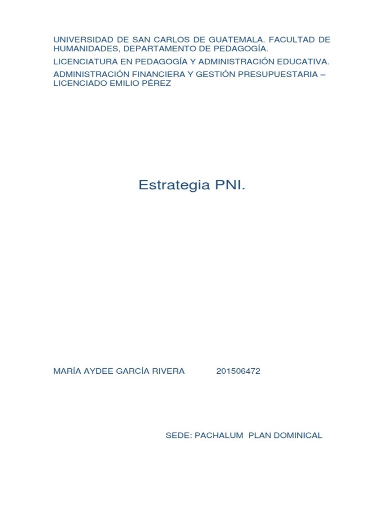 Estrategia PNI | PDF | Business | Economias